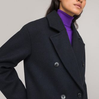 La Redoute Collections Manteau Drap Laine M&eacute;lang&eacute;e Signature Barnabe