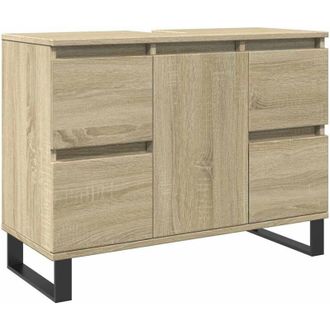 vidaXL Armoire salle de bain ch&ecirc;ne sonoma 80x33x60cm bois ding&eacute;nierie Vidaxl
