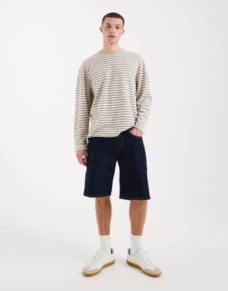 Tommy Jeans Jaimie - Short en jean d&eacute;contract&eacute; - Bleu fonc&eacute; d&eacute;lav&eacute;