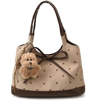 Generic Sac &agrave; main &agrave; bandouli&egrave;re simple en daim synth&eacute;tique imprim&eacute; &agrave; pois pour femme et fille, sac &agrave; bandouli&egrave;re tendance pour voyage, shopping, travail, usa