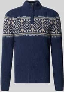 Ragman Regular Fit Norwegerpullover mit Troyer-Kragen