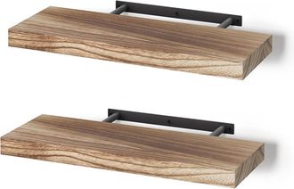 Generic Rustikales Schweberegal, 40 cm, Wandregal aus Massivholz mit unsichtbarer Halterung, stabile Pr&auml;sentationsleiste f&uuml;r B&uuml;cher, Pflanzen, Dekoration im W