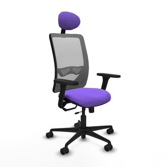 Piqueras y Crespo B&uuml;rostuhl aus Netzgewebe mit 3D-Armen, h&ouml;henverstellbarer Lendenwirbelst&uuml;tze und festem Kopfteil, ausgestattet mit Syncro/Traslack und Schneideschaum,