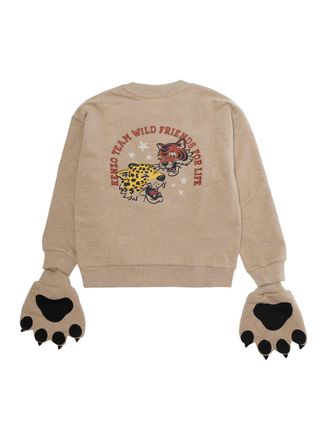 Kenzo Logo-Embroidered Cotton Sweatshirt - Beige
