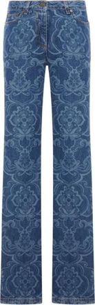 Etro Femme, Jeans, Bleu, Taille: W28 Jean &Eacute;vas&eacute; avec Boutons Pegaso
