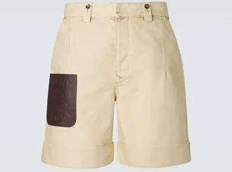 Loewe Short Anagram en coton et en cuir