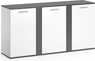 Vicco Commode Novelli, Anthracite/Blanc, 155 x 80 cm avec Portes