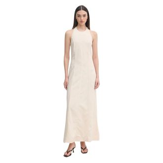 Gaud&igrave; Femme, Robes, Beige, Taille: 44 FR Robe Longue &agrave; Col Halter