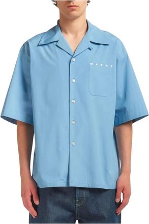 Marni Homme, Chemises, Bleu, Taille: XL Chemise Bowling en Popeline