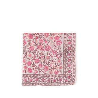 Au Printemps Paris Etole fleurie Carr&eacute; Block en coton