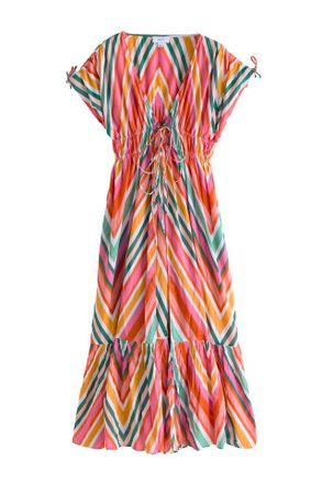 Next Strandkleid Langer Strandkaftan aus 100 % Baumwolle (1-tlg)