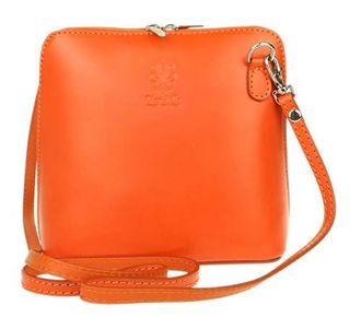 Girly HandBags Femme Cuir v&eacute;ritable peau de serpent rigide Cross Body Orange