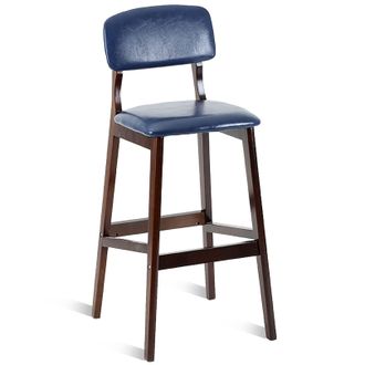 Generic Barhocker in Tresenh&ouml;he, Tresenhocker aus PU-Leder mit R&uuml;cken- und Fu&szlig;st&uuml;tze, K&uuml;cheninsel-Fr&uuml;hst&uuml;cksbarst&uuml;hle, Holzrahmen, 136 kg