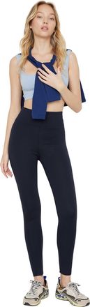 Trendyol Trendyol Damen Hohe Taille Roller Gestrickte Strumpfhosen Leggings, Navy, XXL EU