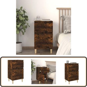 vidaXL Table de chevet chêne fumé 40x35x70 cm - Table De Chevet - Meuble De Chambre - Commode - Armoire Dappoint - Rangement Intérieur