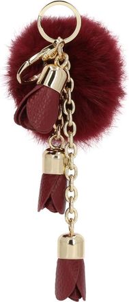 Kazar Maroon Schl&uuml;sselanh&auml;nger mit Pom-Pom und Lederdetails - - Accessories - Damen - Braun - ONE SIZE