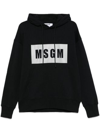 Msgm hoodie à logo imprimé - Noir