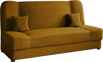 Mirjan24 Schlafsofa Jonas Cord, Sofa mit Bettkasten und Schlaffunktion, Bettsofa, Dauerschläfer-Sofa, Schlafcouch, Materialmix, Couch vom Hersteller, Wohnlands