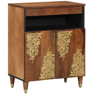 vidaXL Sideboard mit Regal Braun 60 x 33.5 x 75 cm Massivholz Mango Vidaxl