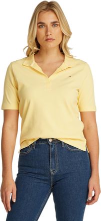 Tommy Hilfiger Damen Poloshirt Kurzarm 1985 Pique Regular Fit, Gelb (Citronella), XXL