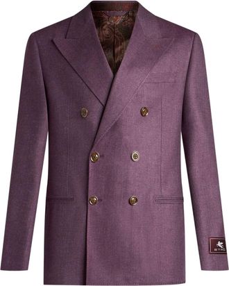 Etro Doppelreihiges Sakko aus Kaschmir - Violett