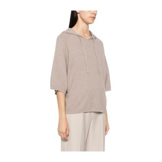 Fabiana Filippi Kapuzenstrick mit Metallic-Finish - - Knitwear - Damen - Braun - S