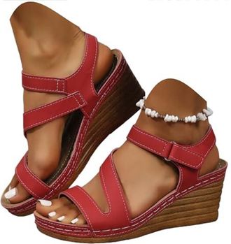 Generic Sandales orthop&eacute;diques larges pour femme avec sangle de cheville et bout ouvert - Semelle souple - Coupe large - Chaussures de plage confortables, Ya 