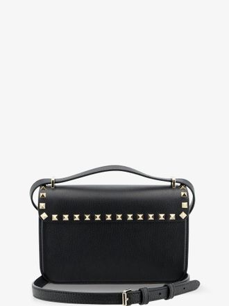 Valentino Garavani Womens Leather Crossbody Bag Rockstud Black Shoulder