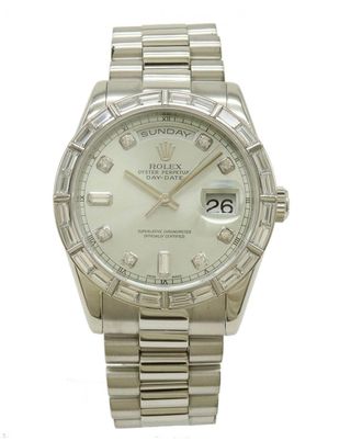 Rolex Day-Date Silver Watch 36mm