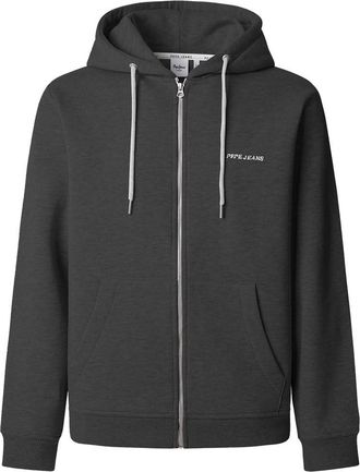Pepe Jeans London Herren Damian Zip Sweatshirt, Schwarz (Black), XXL, Schwarz (Black), XXL