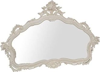 Biscottini International INTERNATIONAL Art Trading Eingangsspiegel Barockrahmen weiß 109 x 70 cm Made in Italy/Dekorative Wandspiegel/Barockspiegel/Antiker Spiegel