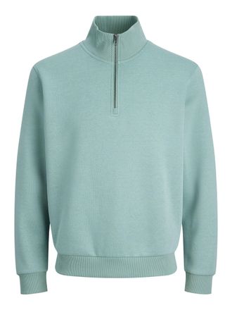 Jack & Jones Male Sweatshirt mit halbem Rei&szlig;verschluss Einfarbig Sweatshirt mit halbem Rei&szlig;verschluss