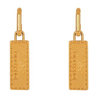 Balmain Boucles doreilles tubulaires signature - Femme - Accessoires - Jaune - Taille: ONE Size