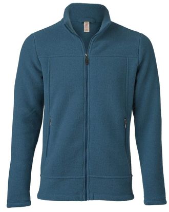 Engel Herren Fleecejacke, 100% Schurwolle, Natur, Gr. 46/48-54/56, 2 Farben (XXL (54/56), Atlantik)