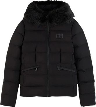 Tommy Jeans Slim Daunen-Steppjacke mit Kapuze - - Jackets - Damen - Schwarzk - XS