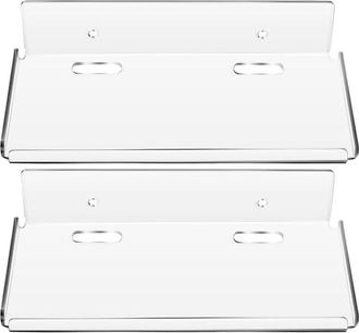 BESPORTBLE Healifty 2 pi&egrave;ces &Eacute;tag&egrave;res Murales Flottantes sans Percage Lot de Acrylique Transparentes Installation Adh&eacute;sive sans Traces &Eacute;tag&egrave;re Murale Polyvalente