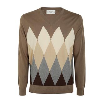 Ballantyne V-neck Strickware - - Knitwear - Herren - Mehrfarbig - 2XL
