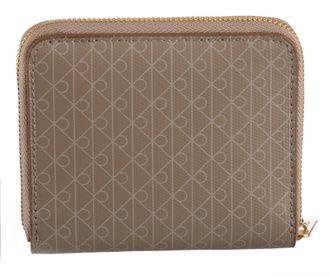 Calvin Klein Geldb&ouml;rse CALVIN KLEIN AOP SQUARE ZIP AROUND, Damen, desert taupe, Polyester, bedruckt, Basic, Kleinlederwaren, Geldbeutel, Damen Portemonnaie mit Mon