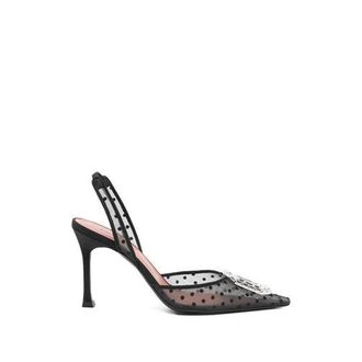 Amina Muaddi Camelia 90 Lace Sling - - Shoes - Damen - Schwarzk - 40 EU