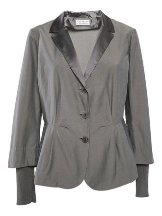 Brunello Cucinelli Sakko mit Satinkragen - Grau