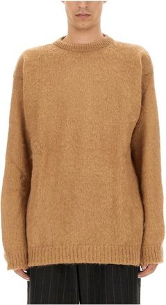 Family Fir$t Milano Family First, Homme, Pulls, Beige, Taille: XL Mohair Crewneck