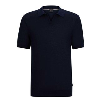 HUGO BOSS Tempio Poloshirt f&uuml;r Herren, V-Ausschnitt, Regul&auml;r (Dunkelblau)
