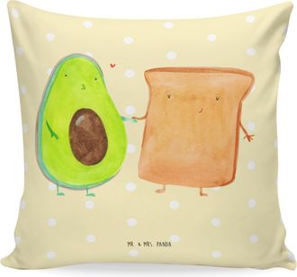 Mr. & Mrs. Panda Dekokissen Avocado Toast - Geschenk, Veggie, P&auml;rchen, Verlobt, Sofakissen, Verlobungsparty, Freund, Jahrestagsgeschenk, Kopfkissen