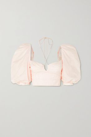 Johanna Ortiz Haut Raccourci Dos Ouvert En Voile De Coton Garua - &Eacute;cru