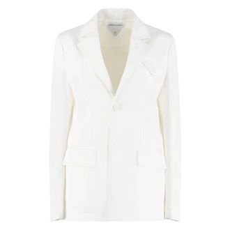 Bottega Veneta Baumwollblazer Revers Taschen - - Jackets - Damen - Wei&szlig; - XS