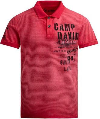 Camp David Poloshirt mit Seitenschlitze