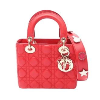 Dior Pre-owned Lady Dior MY Abcdior Leder Handtasche - - Pre-owned - Damen - Rot - ONE SIZE
