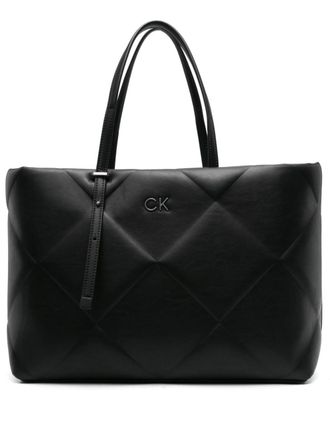 Calvin Klein sac &agrave; main &agrave; fini emboss&eacute; - Noir