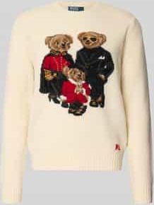 Polo Ralph Lauren Pullover aus Wolle Kaschmir mit B&auml;renmotiv