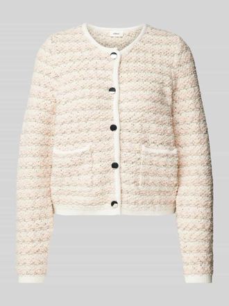 s.Oliver Black Label Boucl&eacute;-Jacke mit durchgehender Knopfleiste